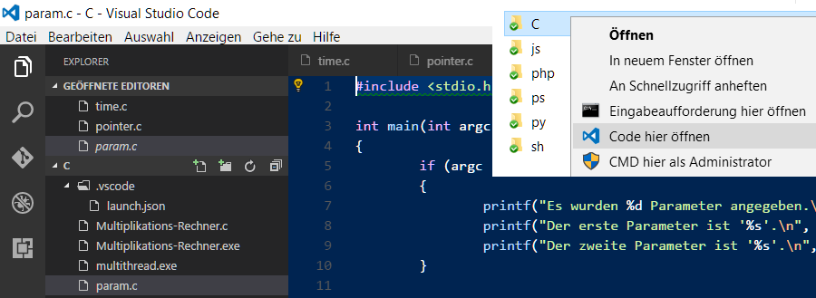 VS Code open project folder with context menu - UNBLOG Tutorials